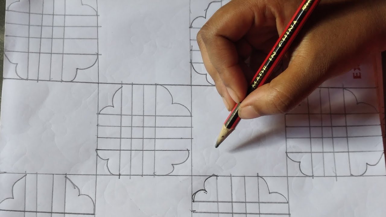 Bangladeshi nakshi kathar design drawing ||nokhsi kantha desing drawing ...