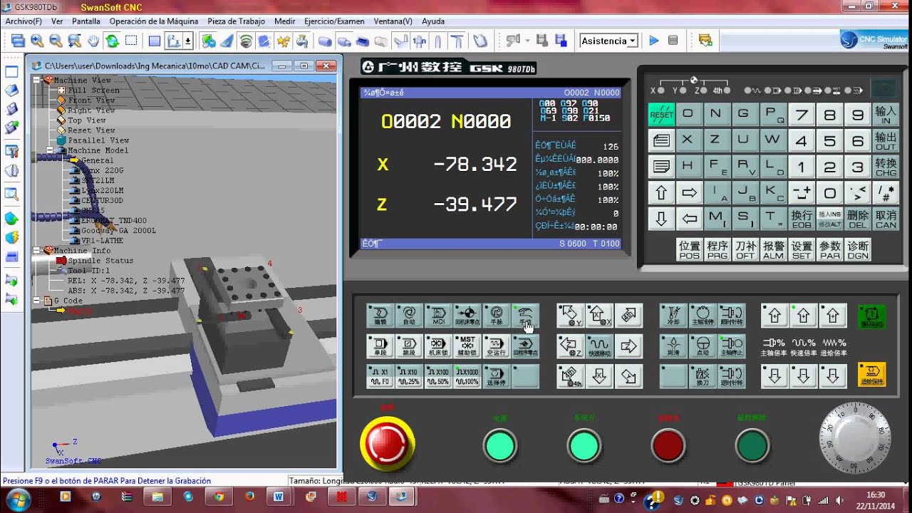 Torno CNC GSK - YouTube