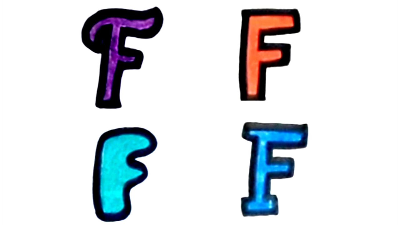 Let's Learn 'F' Drawing | How to draw 'F' step by step for kids ...