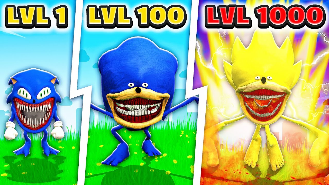 Level 1 Shin Sonic vs Level 1000 Shin Sonic - YouTube