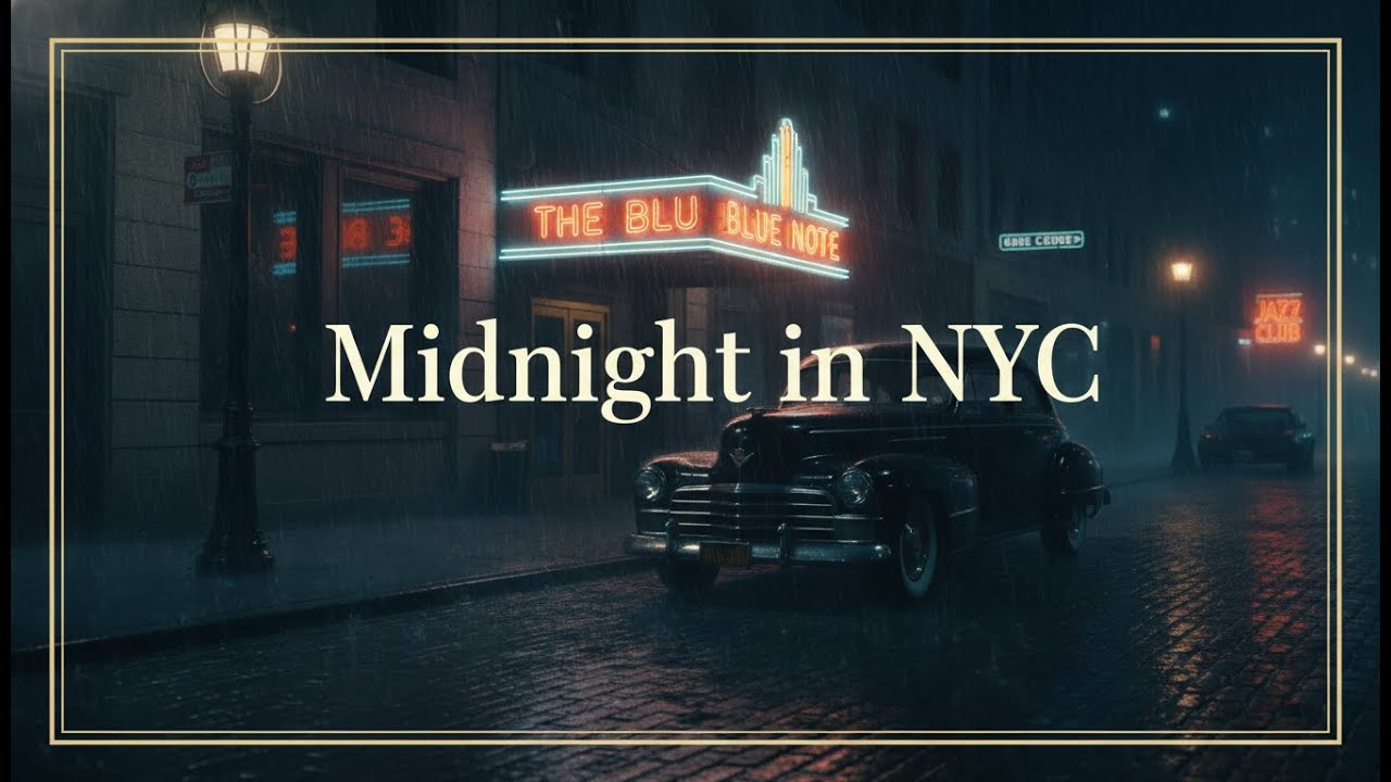 1940s New York Midnight Jazz 🎻 Dark Old Money Rain Ambience | Deep ...