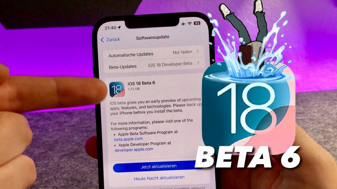 iOS 18 Dev. BETA 6 ist da mit Splish & Splash und einem großen ...