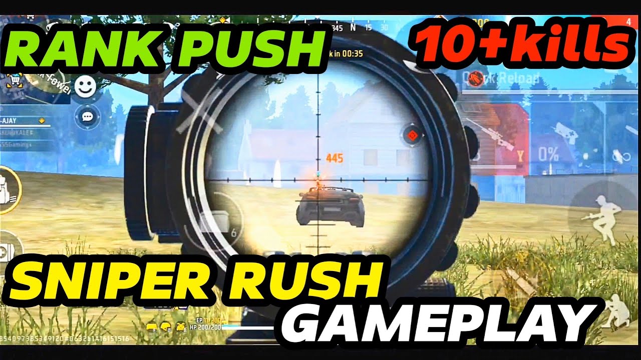 SNIPER RUSH GAMEPLAY ⏩ UNBELIEVABLE HEADSHOT 🫡SOLO SURVIVAL IN FULL MAP ...