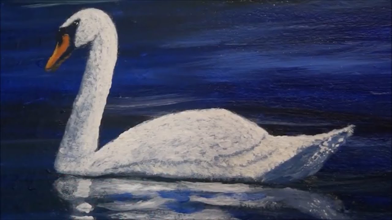 How to Layer your Swan painting to beautify with Acrylic Paint step by ...