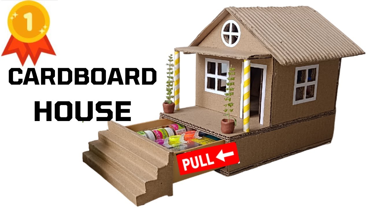 How To Make Cardboard House DIY Miniature Cardboard House [New Design ...