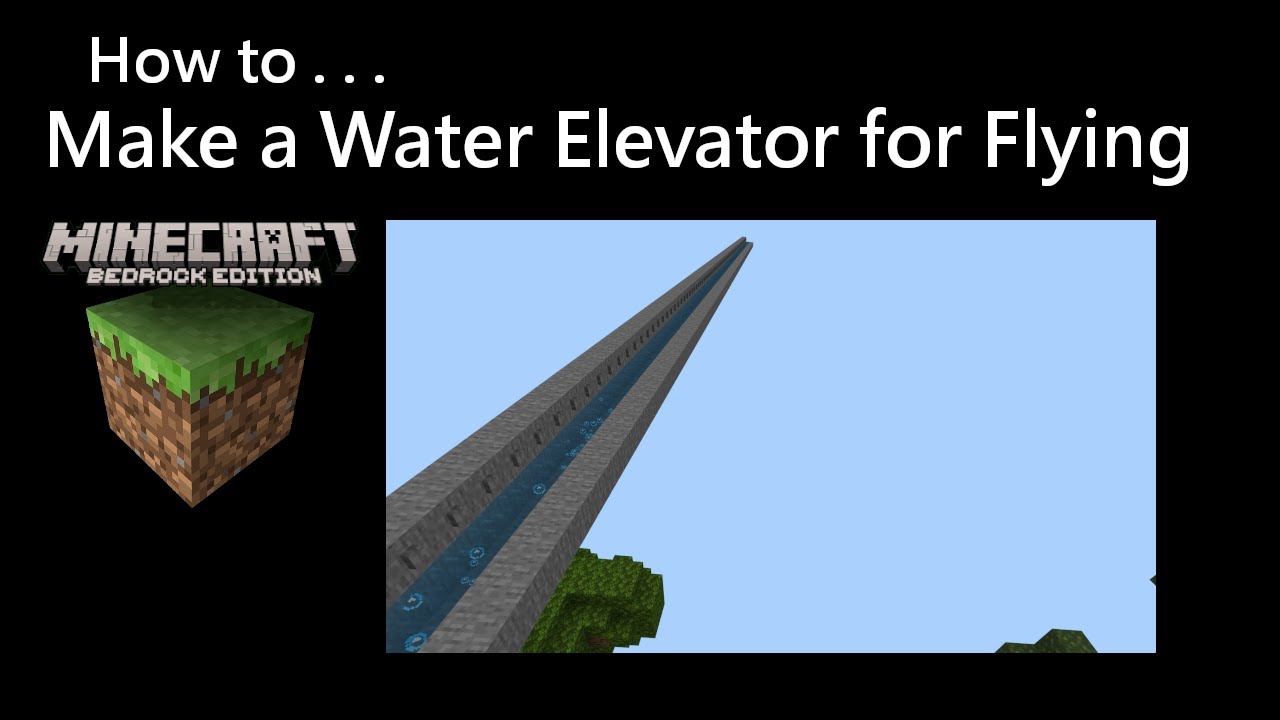 Minecraft Bedrock PE: How to Make a Water Elevator for Flying - YouTube