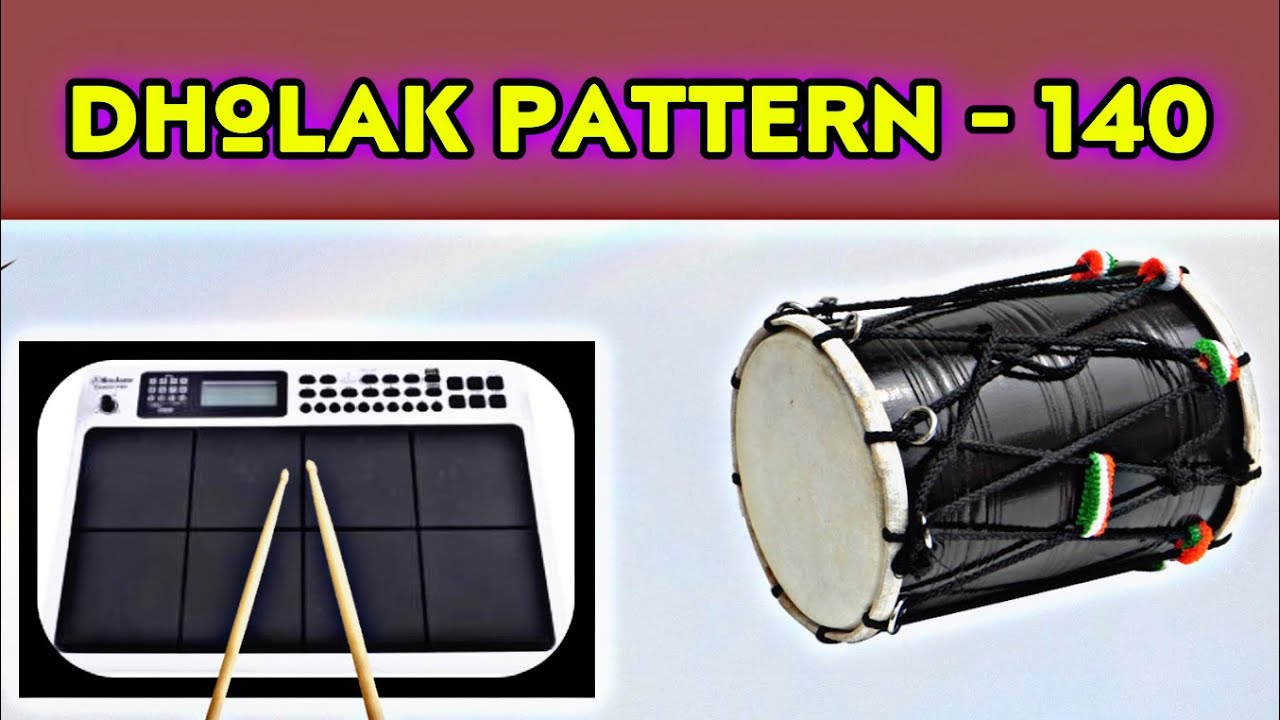 Dholak pattern - 140 || Dholak tabla theka loop track rhythm free use - YouTube