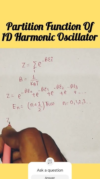 Partition Function of One dimensional Harmonic Oscillator - YouTube