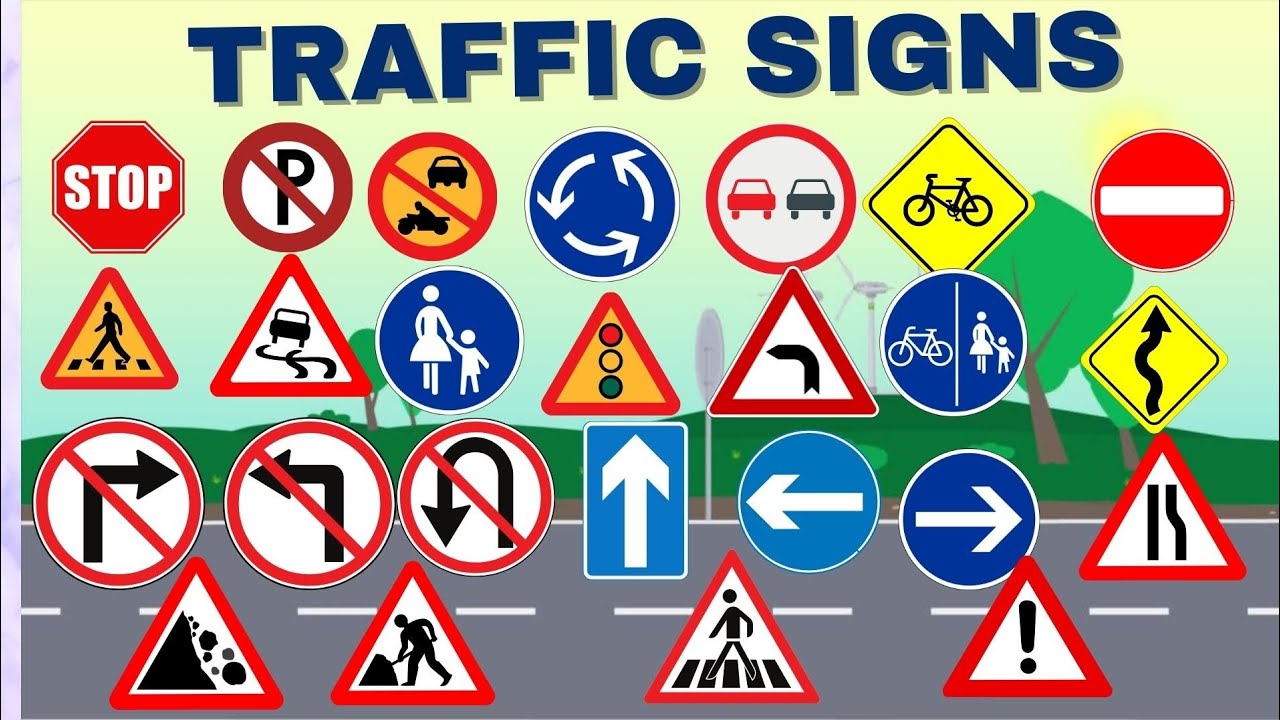 List Of Road Signs, Traffic Signs, Street Signs with Pictures - YouTube