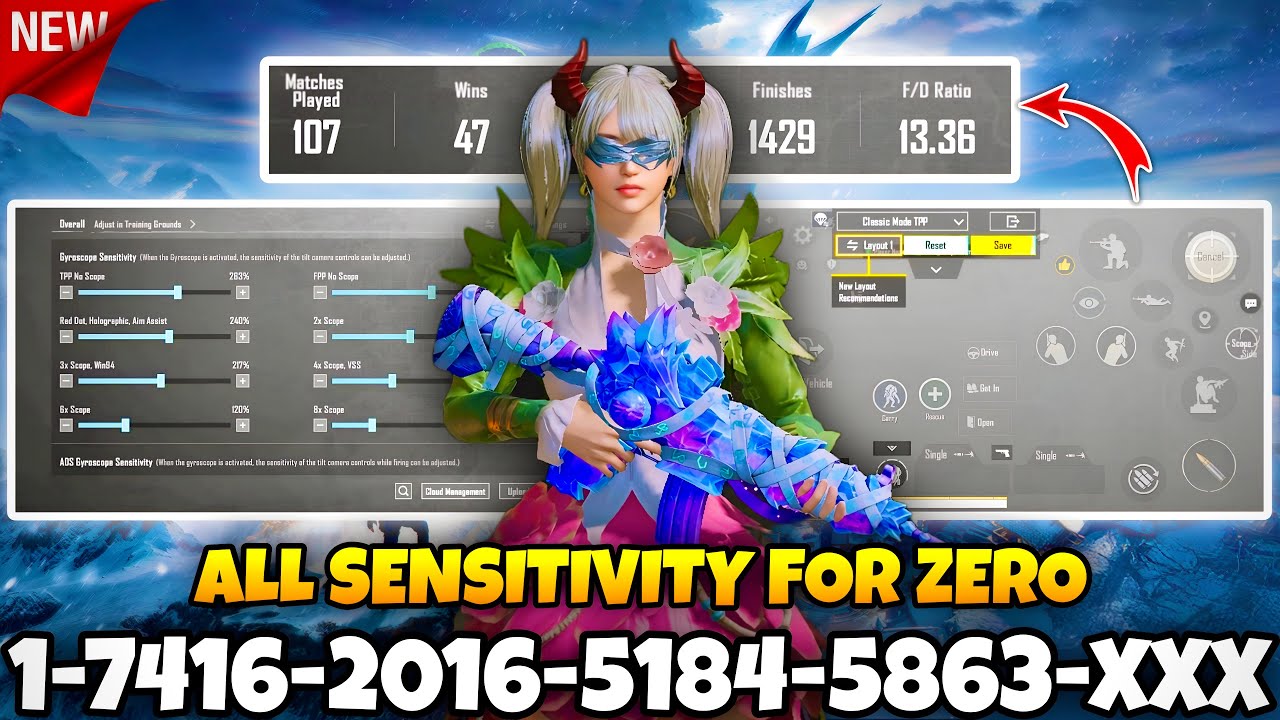BGMI BEST SENSITIVITY SETTINGS | BGMI SENSITIVITY CODE TODAY | BGMI ...