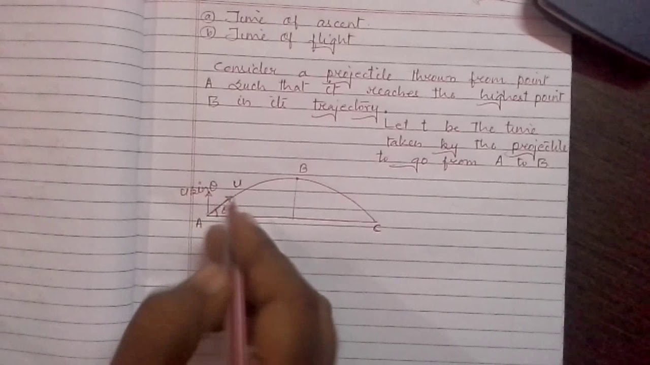 Physics : time of ascent of a projectile. - YouTube