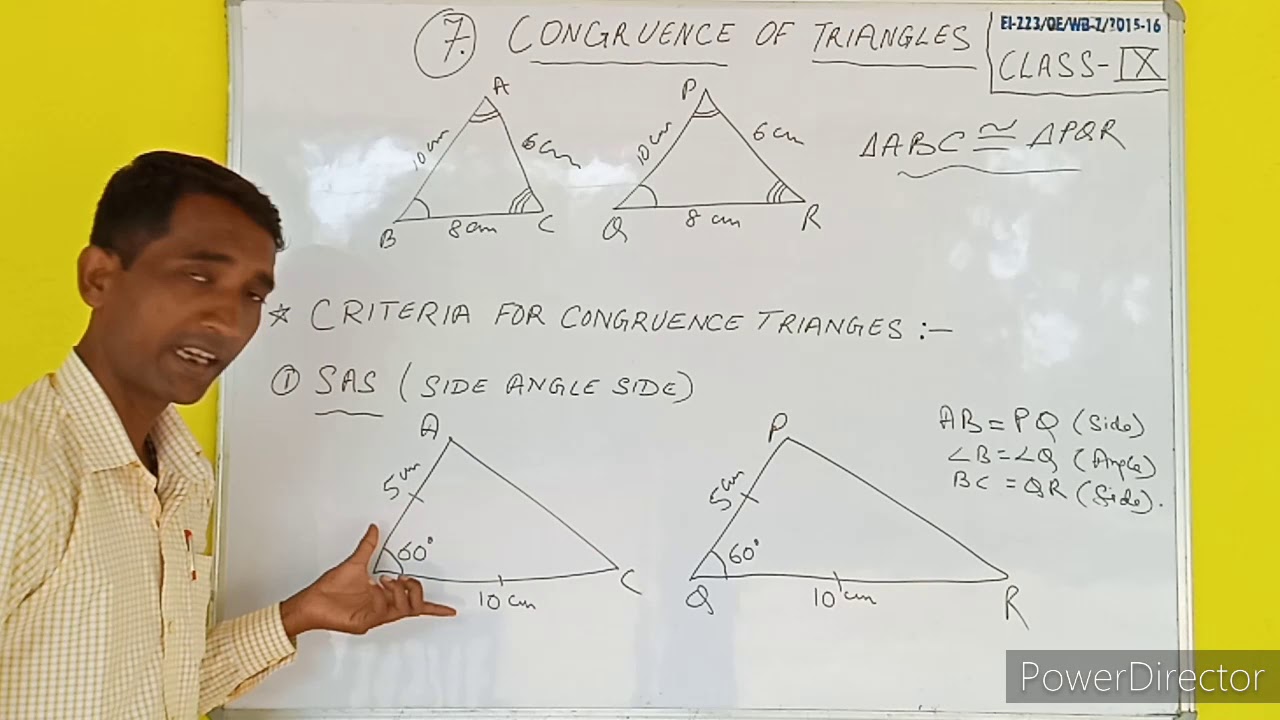 CONGRUENCE OF TRIANGLES CLASS - IX - YouTube
