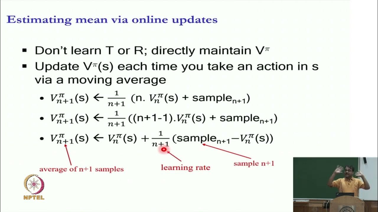 Reinforcement Learning: TD Learning | Week 11 lecture 4 | by Prof. Mausam - YouTube