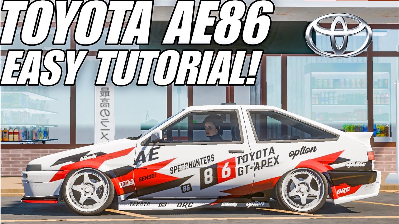 Toyota AE86 Racing Livery Design | Easy Tutorial | Car Parking ...