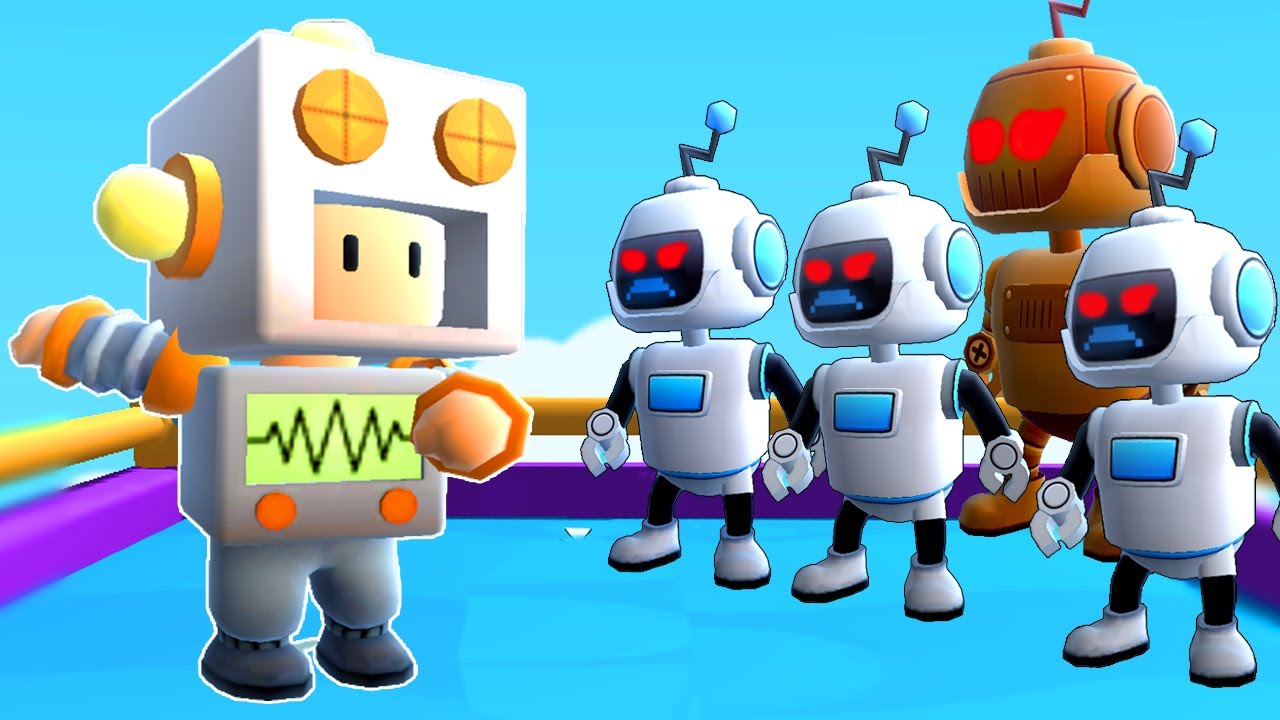 VIREI O MR. STUMBLEBOT PARA VENCER O ROBÔ MALVADO NO STUMBLE GUYS - YouTube