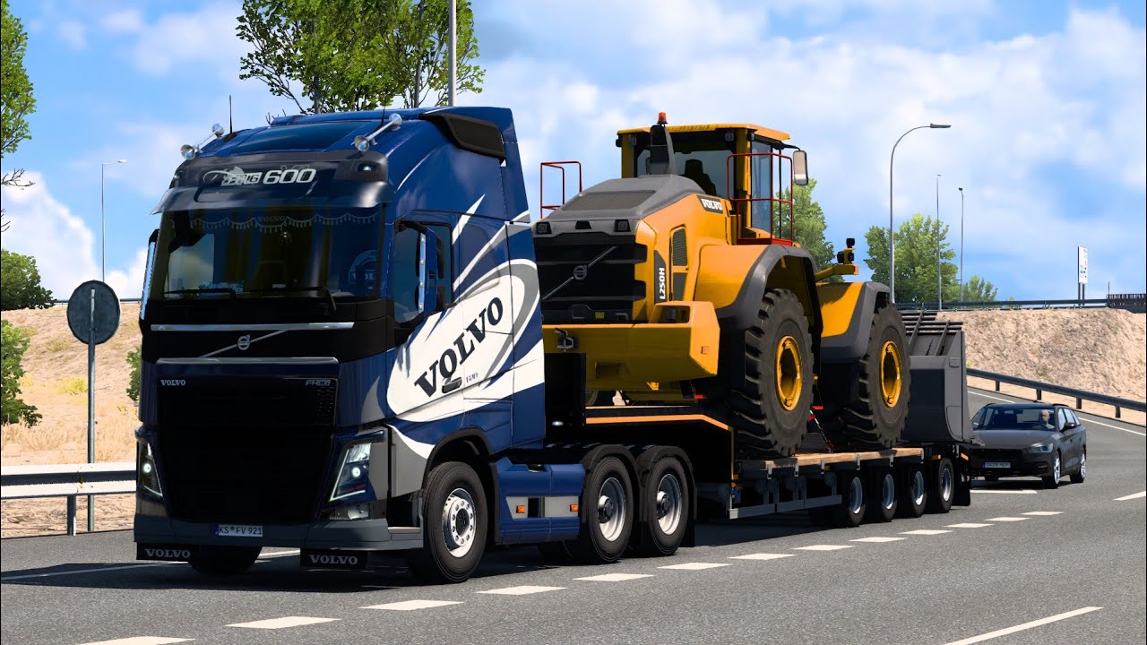ETS.2 VOLVO FH 600 Loaded {Wheel Loader Volvo L250H (35t)} in Spain ...