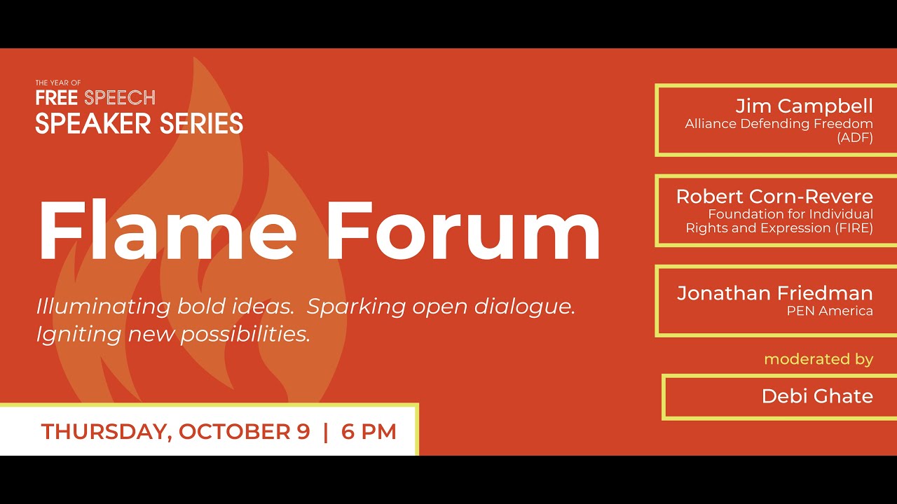 Free Speech Speaker Series: Flame Forum - YouTube