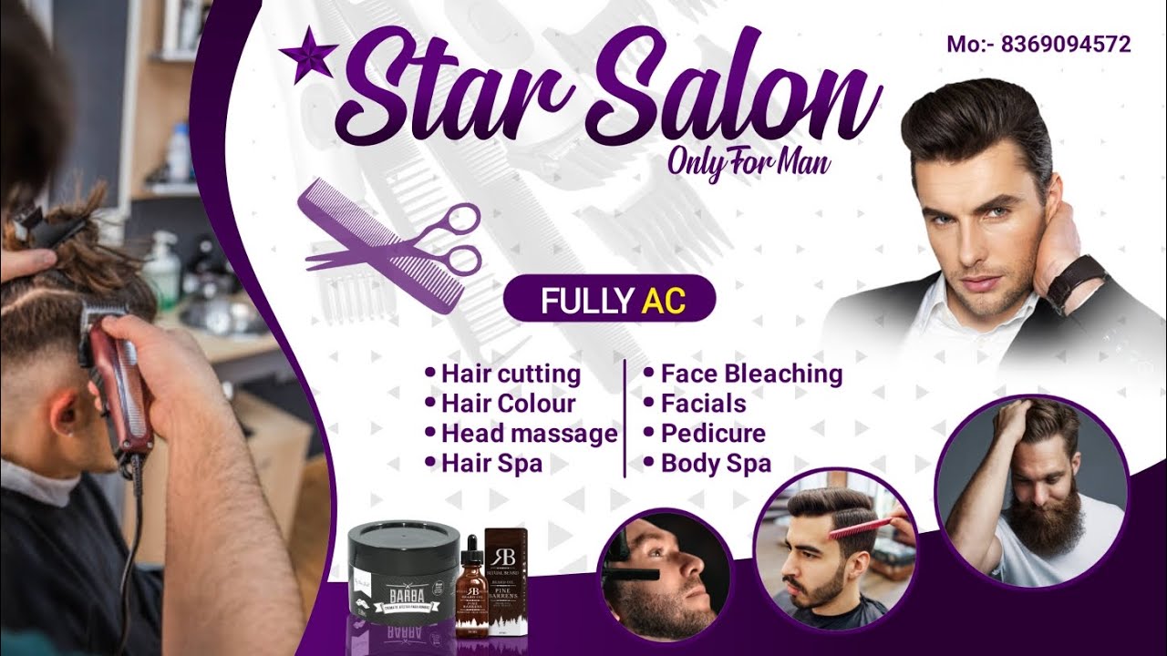 How to Make Salon Poster?| Hair Cutting Poster kaise banaye |Hair ...