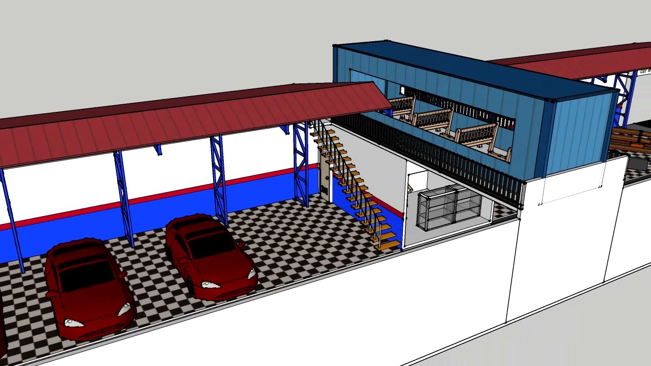 desain 3D cuci mobil , konsep kontainer hemat beaya - YouTube