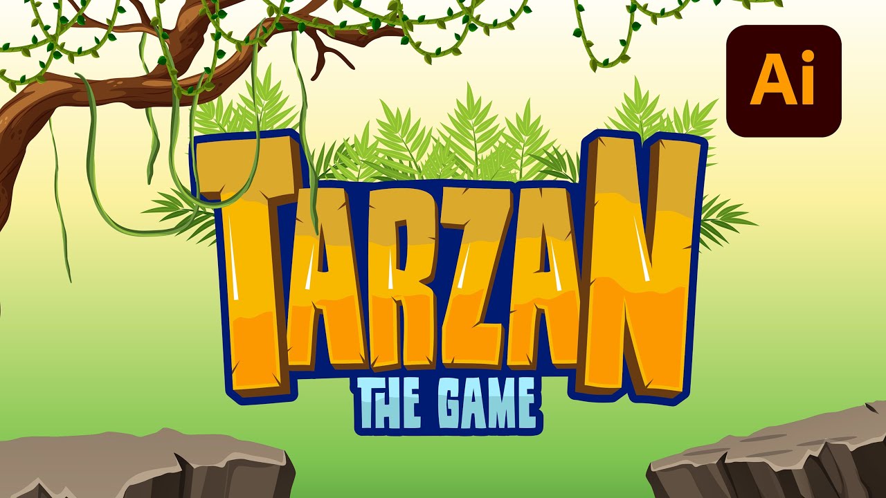 Adobe Illustrator | Tarzan The Game Typography | Create a Video Game ...