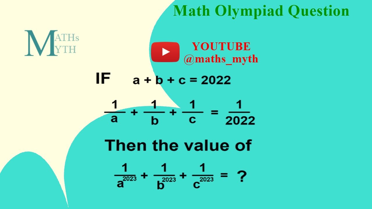 Algebra Math Olympiad Question | A Nice Algebra - YouTube
