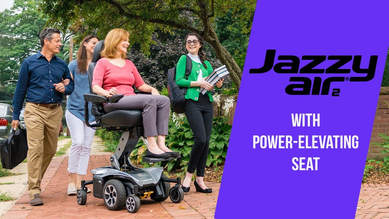 Jazzy Air 2 Power Wheelchair with Elevating Seat - YouTube
