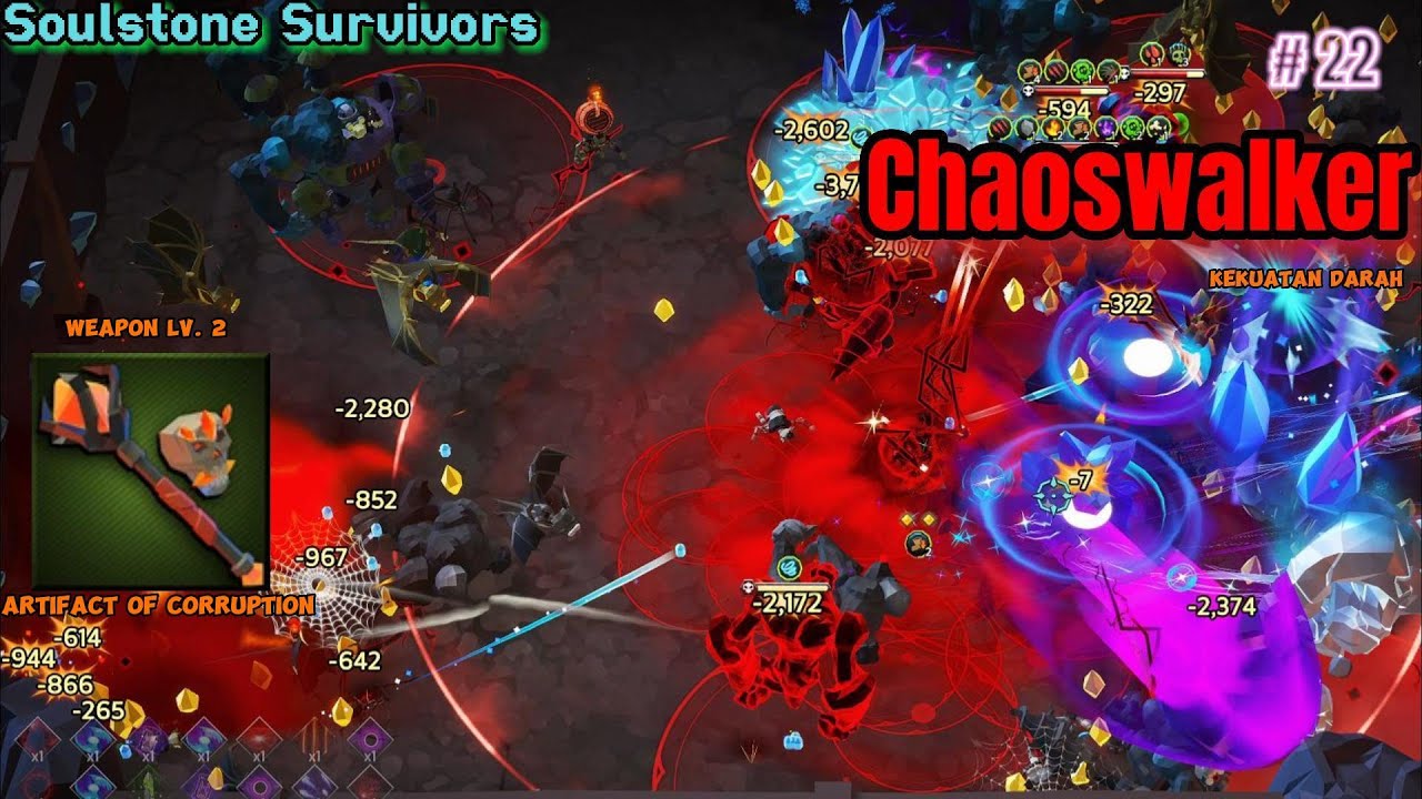 Soulstone Survivors Gameplay - Chaoswalker Weapon lv. 2 Map 2 Caves of ...