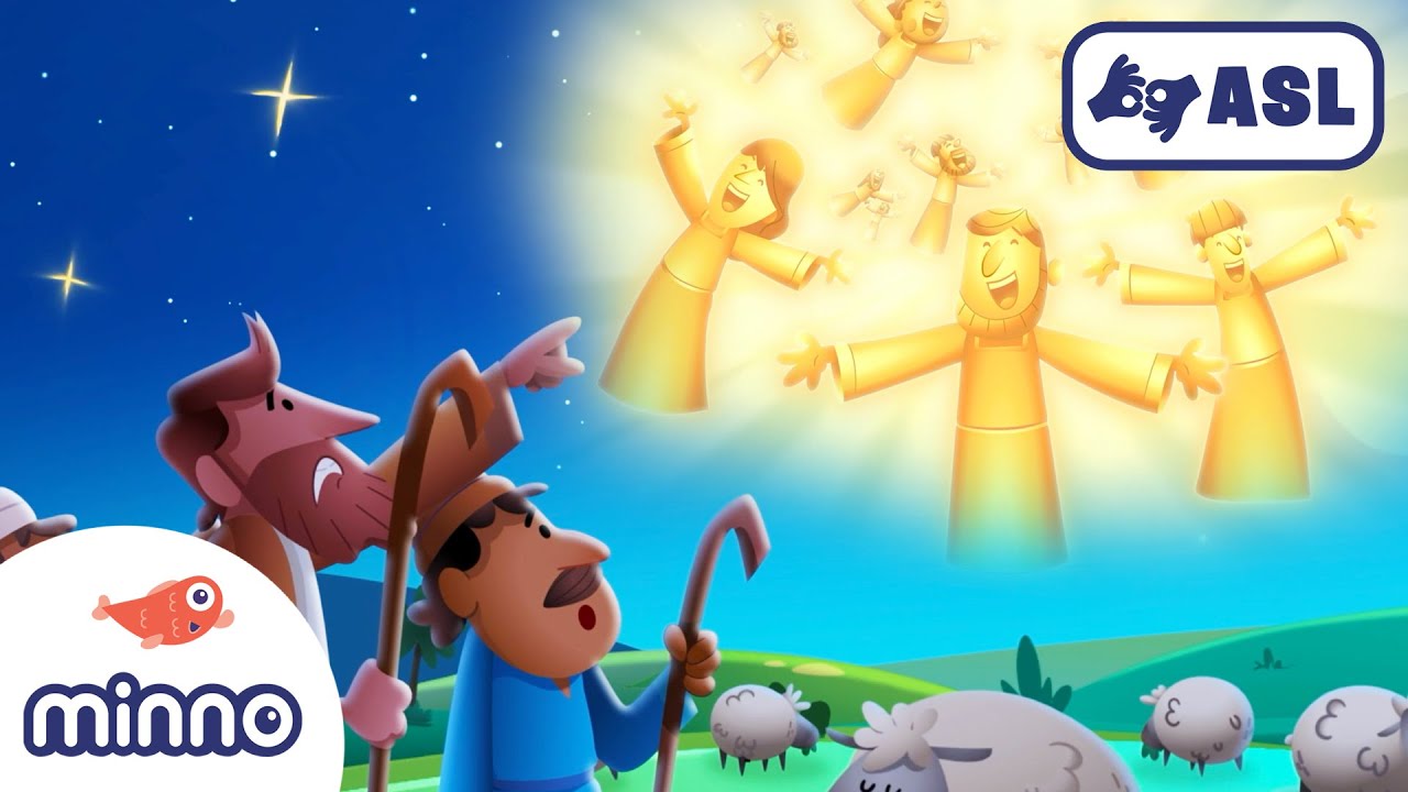 The Story of Angels Visiting Shepherds (with ASL) | ASL Bible Stories ...