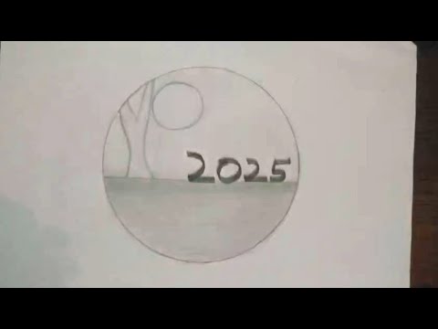 Happy new year 2025 drawing/Easy drawing/New year 2025 drawing/pencil ...