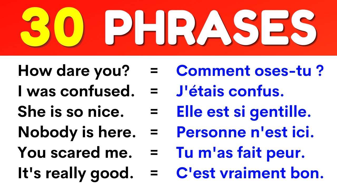30 Phrases Très Utiles en Anglais 30 Very Useful Phrases in English ...