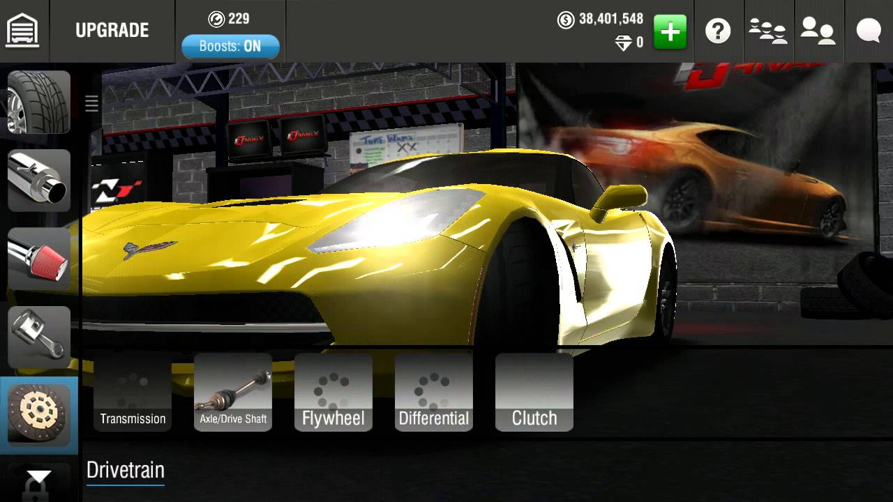 racing rivals 1650 tuned corvette stingray 9,4 sec - YouTube