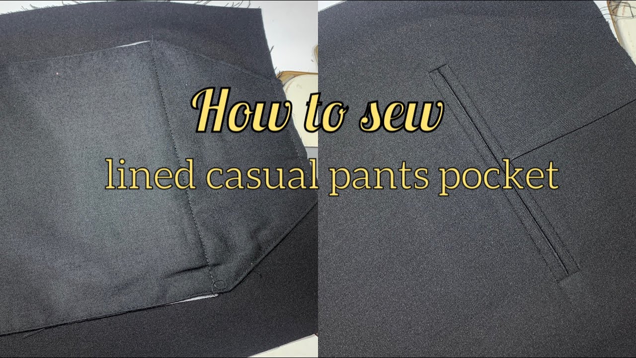 The easiest way to sew a lined casual pants pocket | Sewing techniques ...