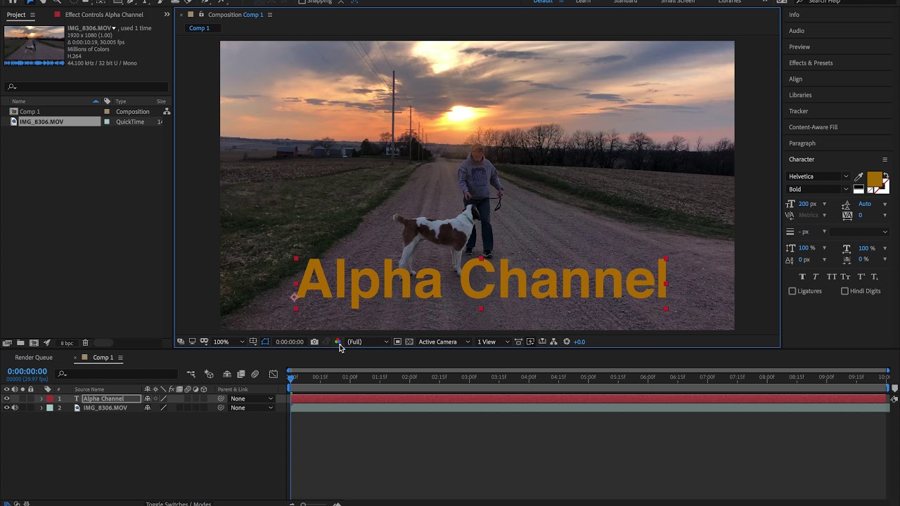class 5 lesson 1 After Effects Alpha Channel - YouTube
