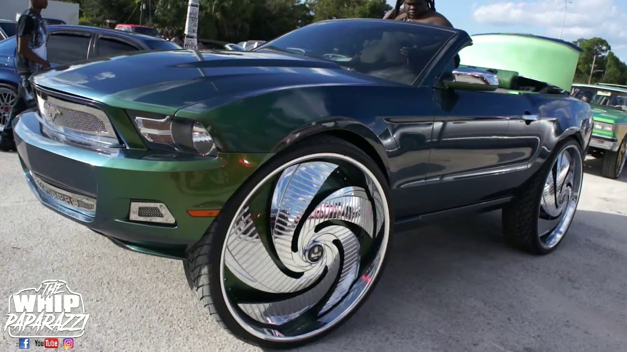 Mustang on 30" Dub Turbo Floaters and Station Wagon on Gold Billet ...