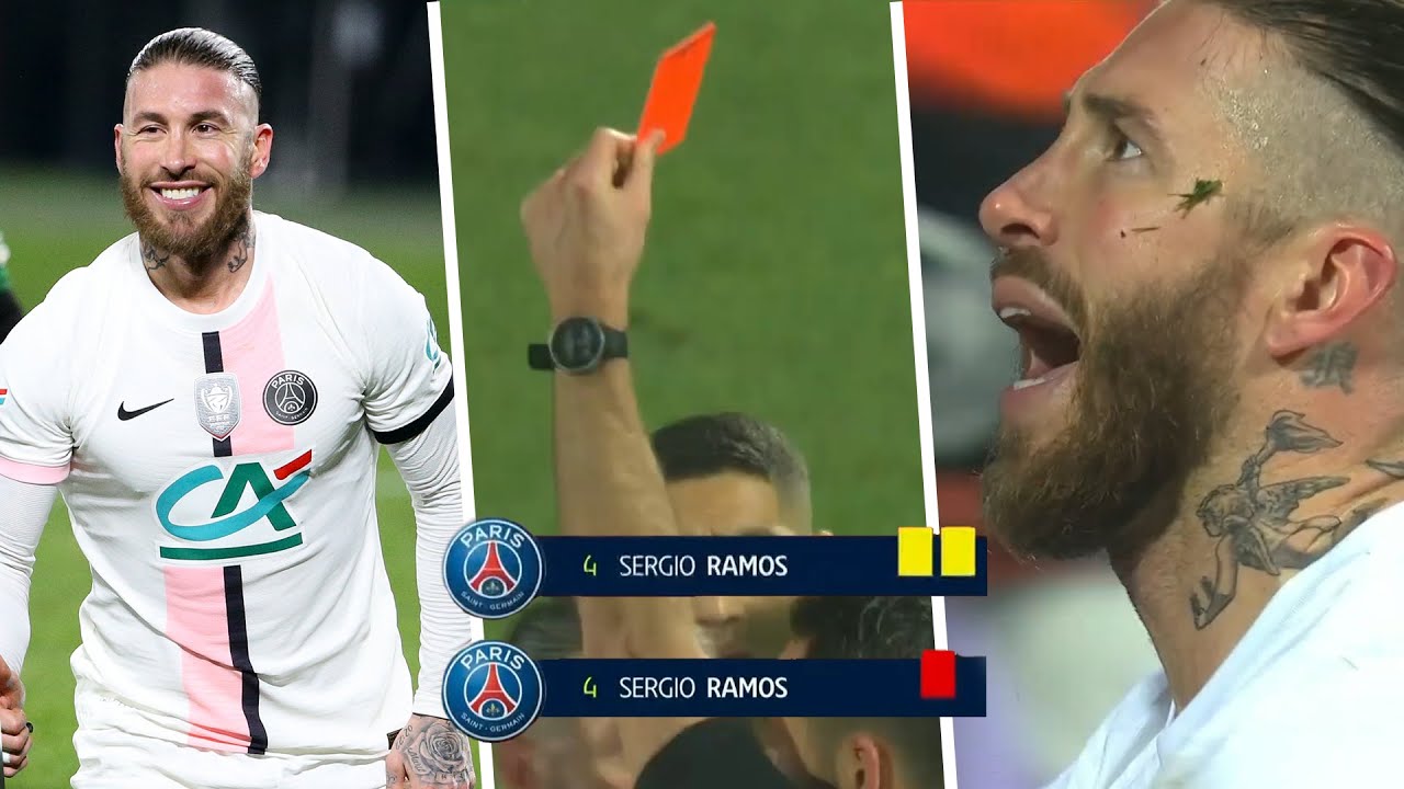 Sergio Ramos first PSG red card after just 2 games! 🟥 Two fouls in six ...
