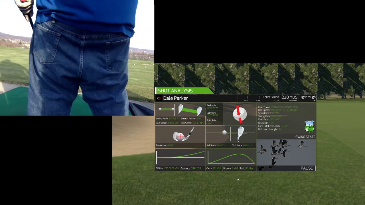R-Motion Golf Simulator Analyzer on Outdoor Driving Range 3-Wood - YouTube