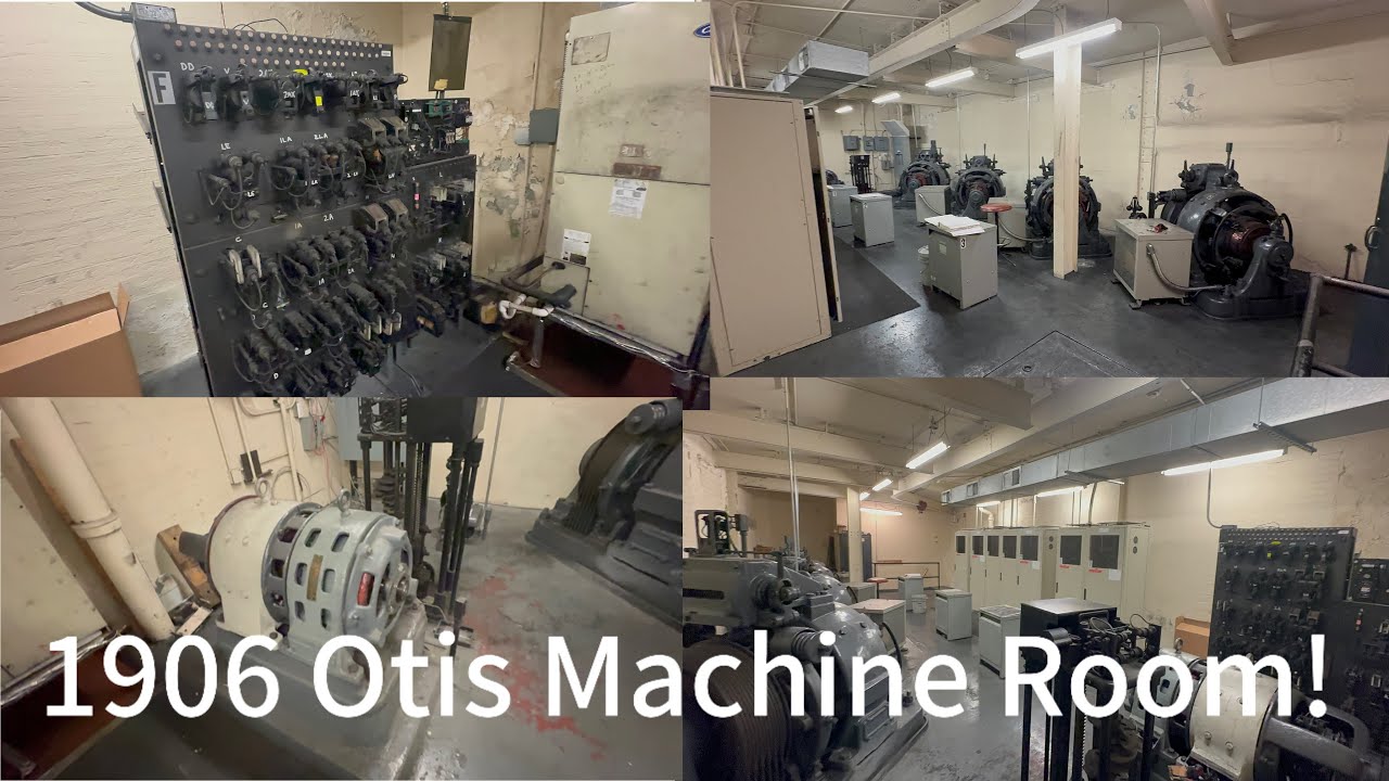 JAW DROPPING Otis/Miller Gearless Traction Elevator Machine Room - YouTube