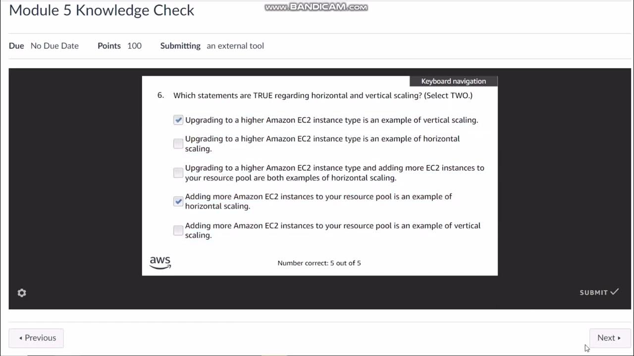 AWS Academy Data Engineering Module 5 Knowledge Check Answers - YouTube
