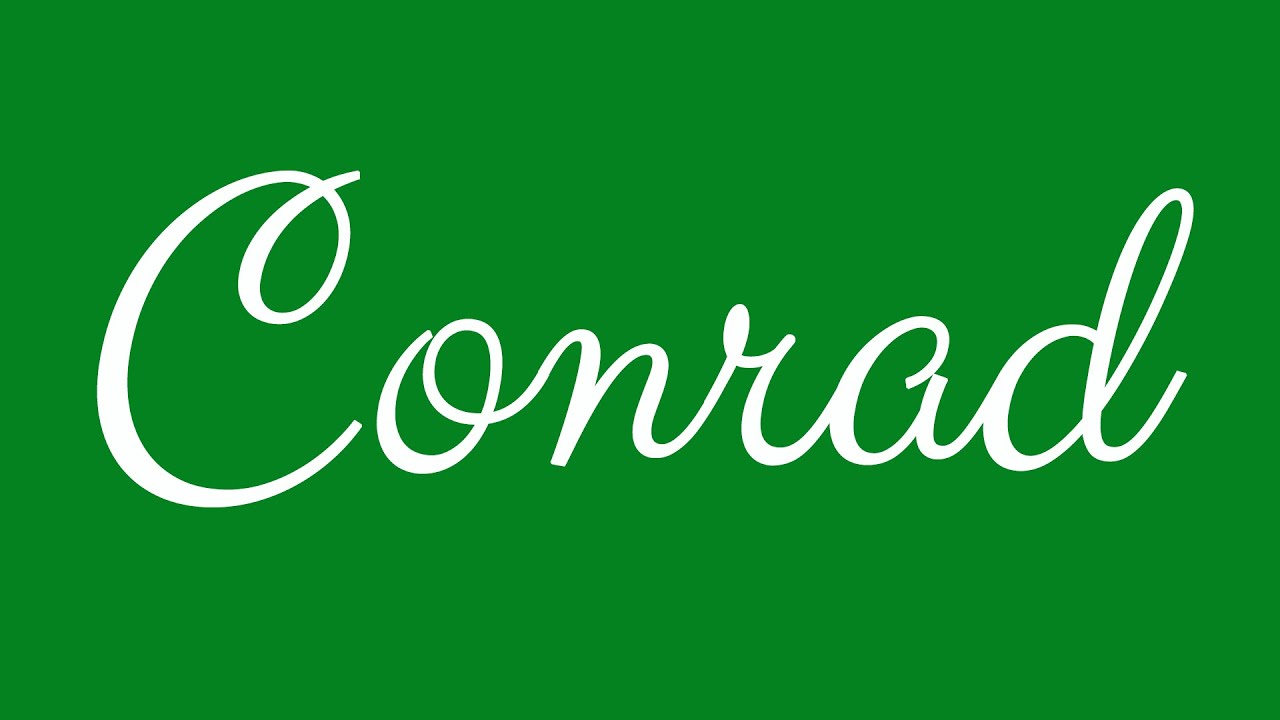 Learn how to Sign the Name Conrad Stylishly in Cursive Writing - YouTube