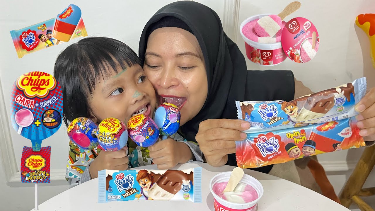 BORONG ICE CREAM DAN CHUPA CHUPS SURPRISE || ICE CREAM PADDLE POP ...