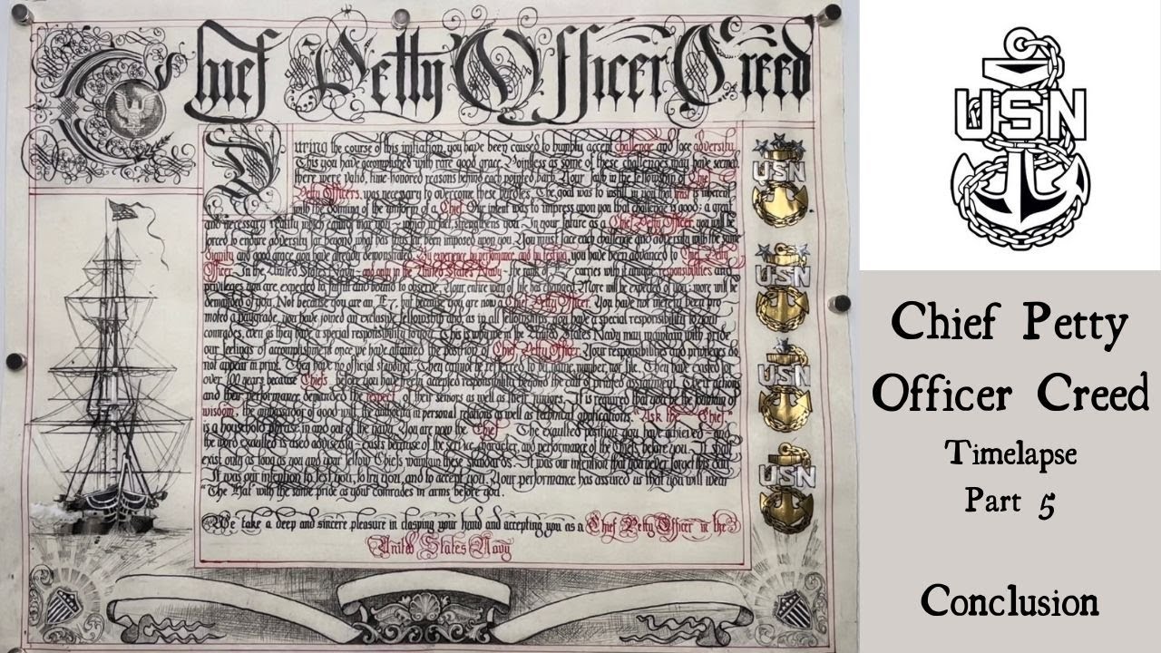 United States Navy Chief Petty Officer Creed Timelapse Part 5 - YouTube