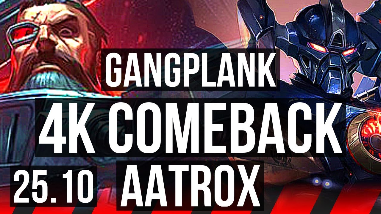 GANGPLANK vs AATROX (TOP) | 50k DMG, 4k comeback | KR Master | 25.10 ...