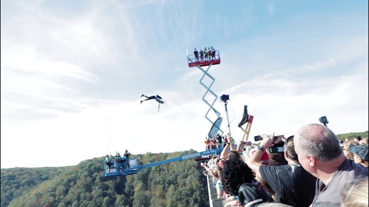 HUMAN CATAPULTED OFF A BRIDGE!!! - YouTube