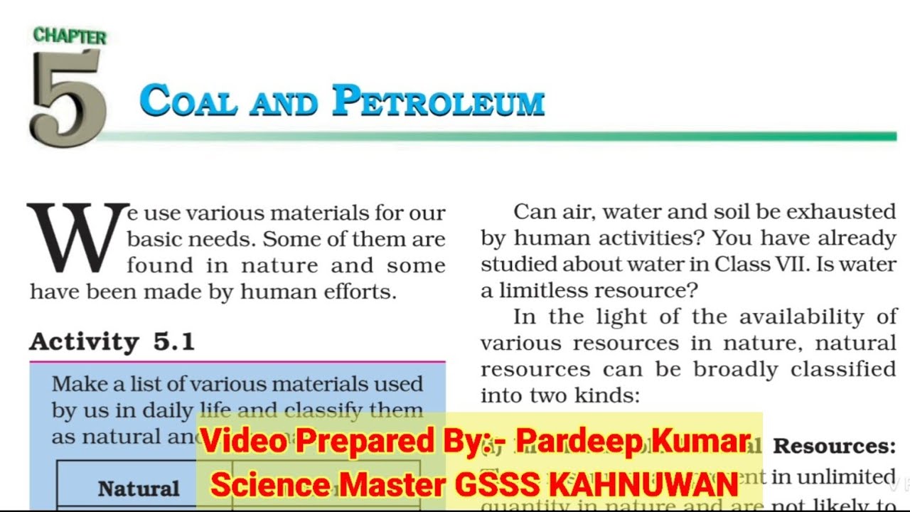 Coal and Petroleum | Chapter No.5 | Class 8th| Science | Punjab School ...