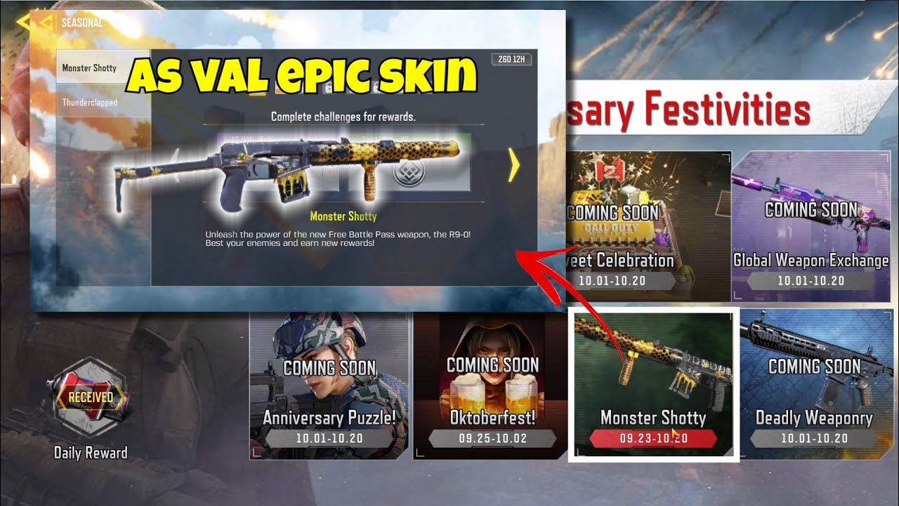 How to Unlock new AS Val Epic skin for Free|AS Val free Epic skin ...