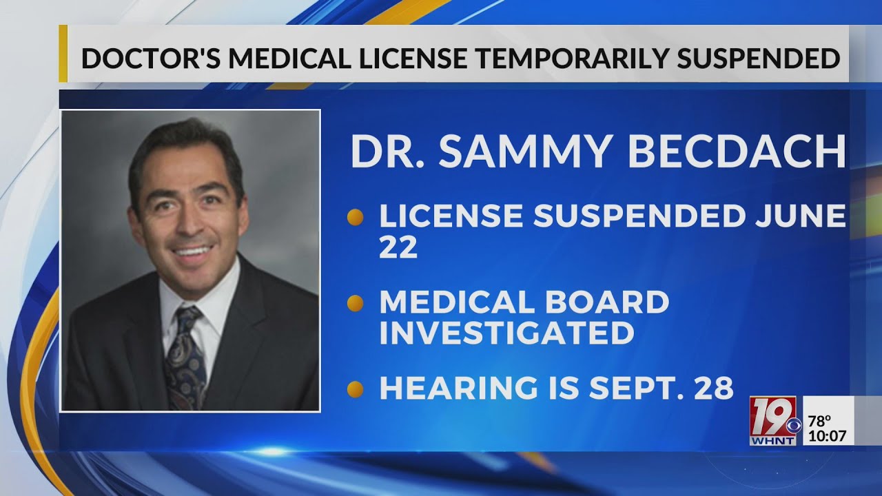 Doctor's Medical License Temporarily Suspended - YouTube