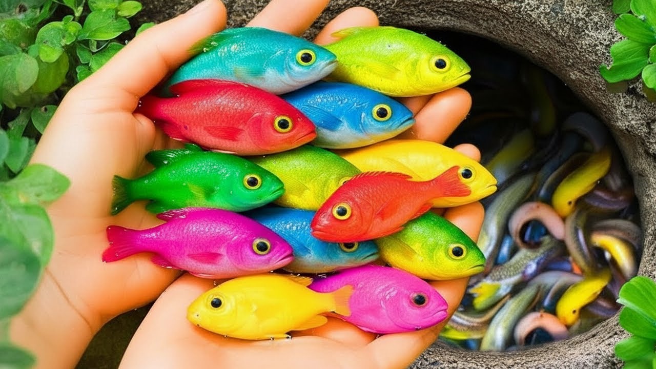 Catch Strange Freshwater Aquarium Fish In Garden, Baby Turtle, Goldfish ...