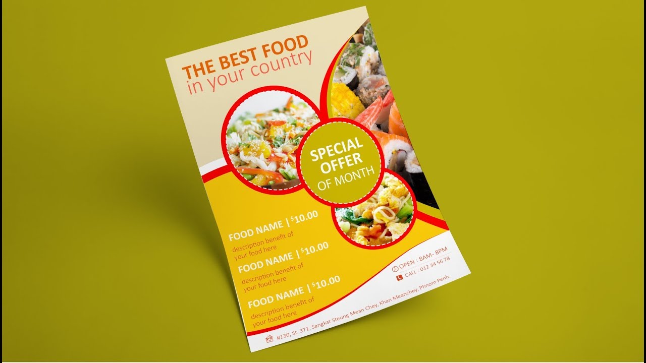 Hourn Sophal | How To Make Poster Design Food Template In Photoshop CC ...