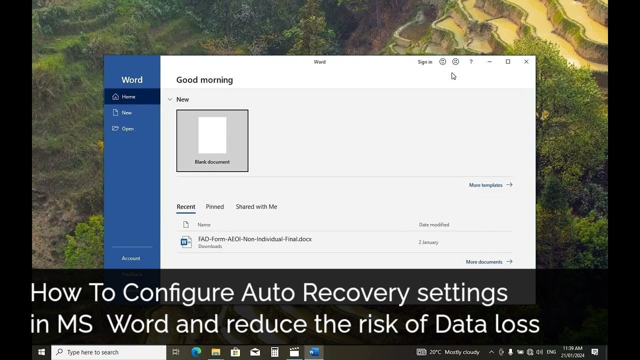 How To Configure Auto Recovery settings in MS Word and reduce the risk ...