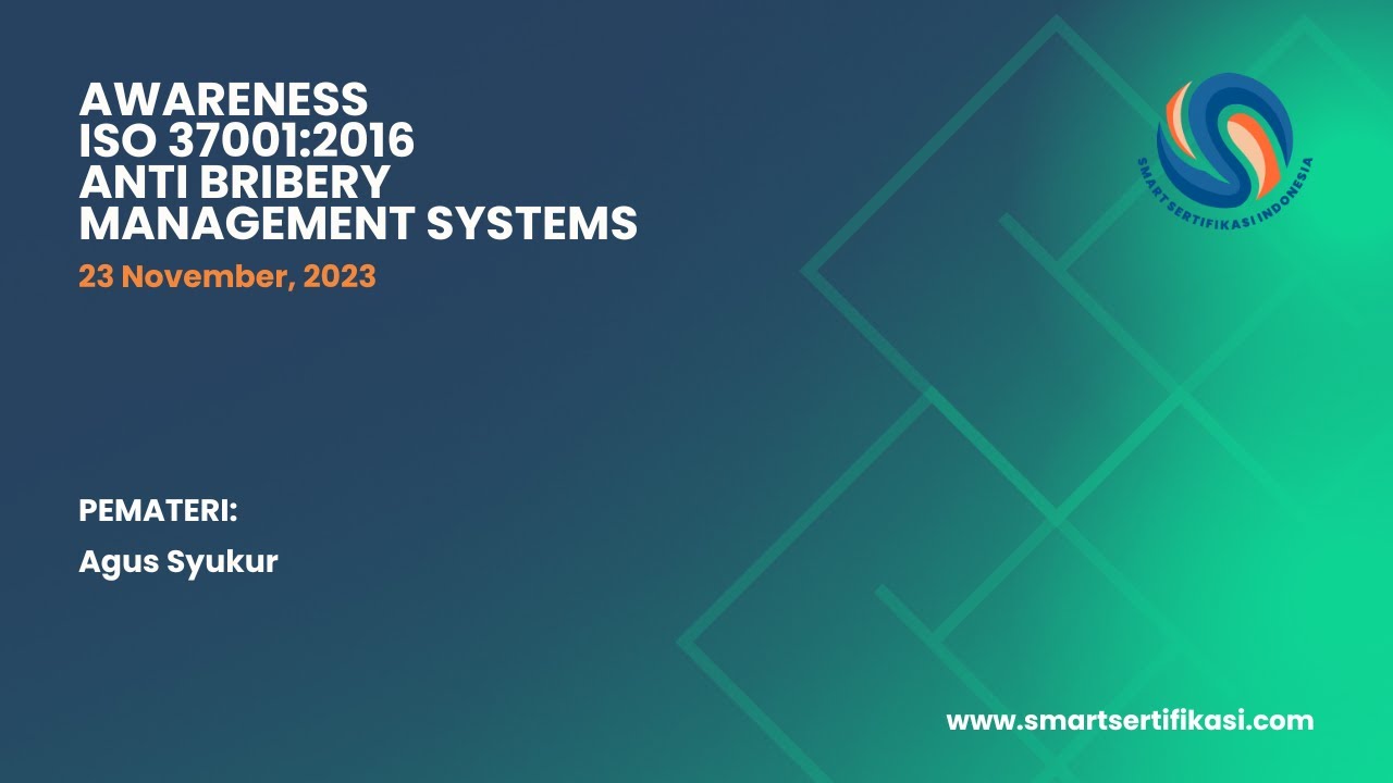 ISO 37001:2016 ABMS Awareness Training - YouTube